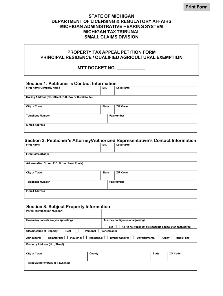 Fillable Online mich Petition for Denial of Exemption for Principal ...