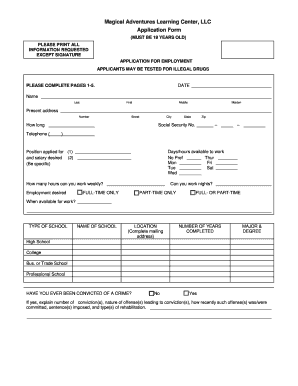 Fillable Online magicaladventures Magical Adventures Learning Center ...