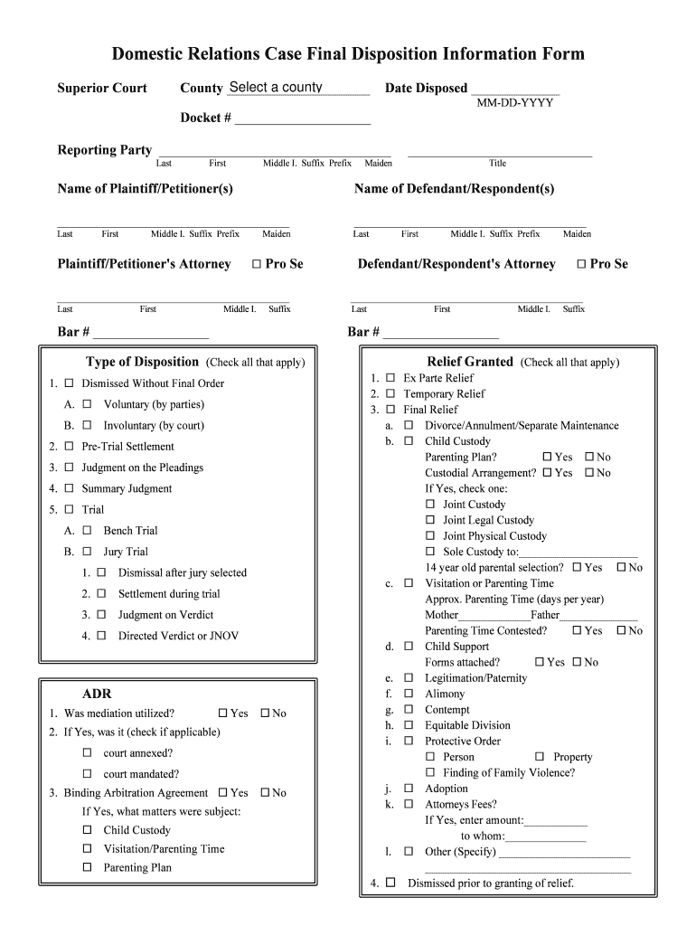 Fillable Online chattahoocheefamilylawcenter Dr disposition form ...