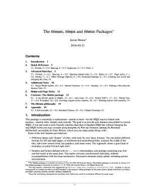 Titlesec Package - Fill Online, Printable, Fillable, Blank | pdfFiller