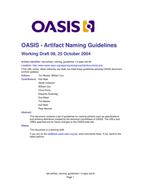 Fillable Online docs oasis-open OASIS - Artifact Naming Guidelines - OASIS Open Library - docs ...