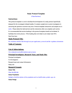 Fillable Online Study Protocol Template Fax Email Print - pdfFiller