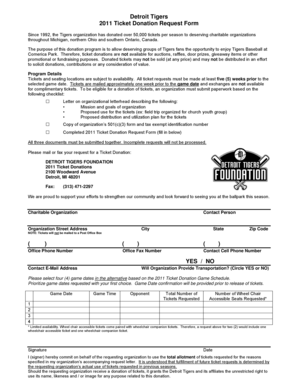 Fillable Online 2011 Ticket Request Form.doc Fax Email Print - pdfFiller