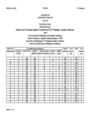 Fillable Online bardhaman nic Form-20 Final Result Sheet - bardhaman nic Fax Email Print - pdfFiller