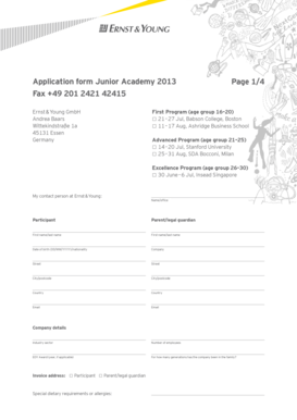 Fillable Online aidaf-ey unibocconi Application form Junior Academy ...