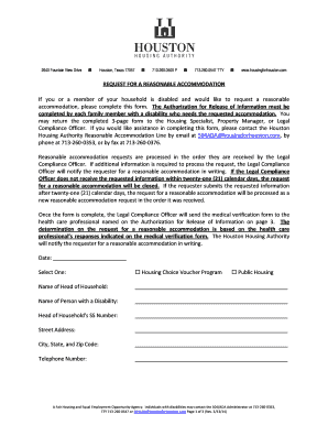 Fillable Online Request Reasonable Accommodations - Houston Housing ...