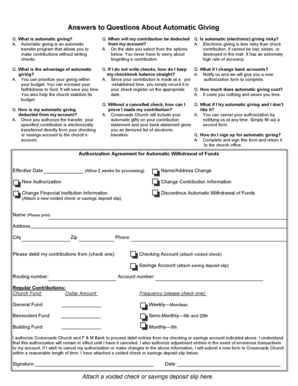 Fillable Online Automatic Debit Authorization Form - Clover Fax Email ...