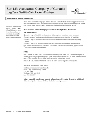 Fillable Online Sun Life Assurance Company of Canada - InstantBenefits ...