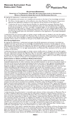 Fillable Online Medicare Supplement Plan Enrollment Form - Physicians ...