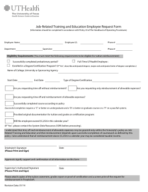 Fillable Online uthouston Employee Request Form - UTH Fax Email Print ...