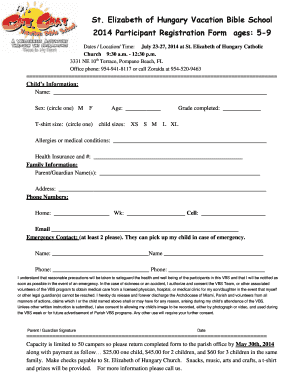 Fillable Online Participant Registration Form - CatholicWeb Fax Email Print - pdfFiller