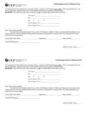 Fillable Online lead sdes ucf LEAD Impact Event Verification Form ...