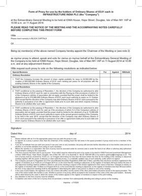 Fillable Online EGM Form of Proxy - Infrastructure India plc Fax Email ...
