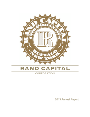 Fillable Online Annual Report - Rand Capital Corporation Fax Email ...