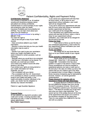 Fillable Online Patient Confidentiality, Rights and Payment Policy ...