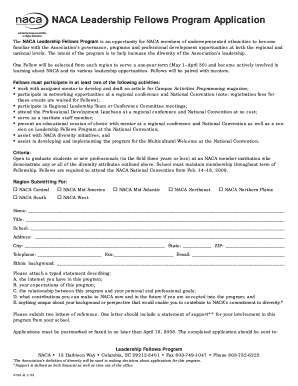 Fillable Online forms naca 4759 Leadership Fellow Application ...