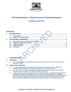 Fillable Online DTP Practice Note 6 - Electronic Issue of Tender ...
