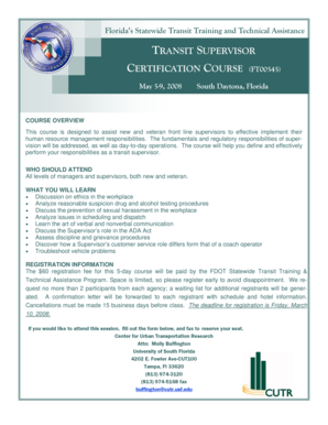 Fillable Online rtap cutr usf Supervisors Coursepub - rtap cutr usf Fax ...