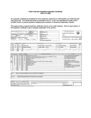 Fresh Fruit And Vegetable Inspection Certificate (Form FV-300) An ...