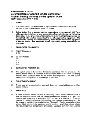 Fillable Online Determination of Asphalt Binder Content for Fax Email ...