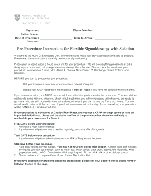 Fillable Online massgeneral Pre-Procedure Instructions for Flexible ...