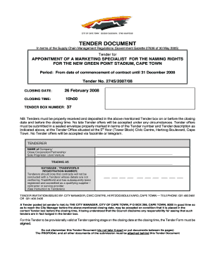 Tender Document - Western Cape Government - Westerncape Gov - Fill and ...