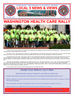 Fillable Online ibew5 WASHINGTON HEALTH CARE RALLY - IBEW Local Union ...