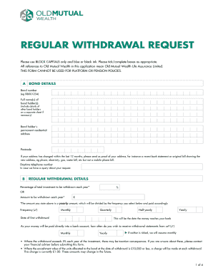 Fillable Online Regular withdrawal request - Skandia Fax Email Print - pdfFiller