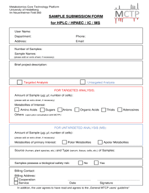 Fillable Online cos uni-heidelberg SAMPLE SUBMISSION FORM for HPLC ...