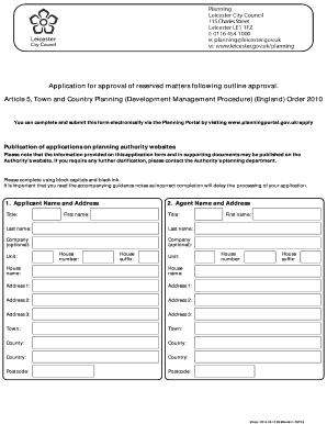 Fillable Online planningportal gov Application for approval of reserved ...