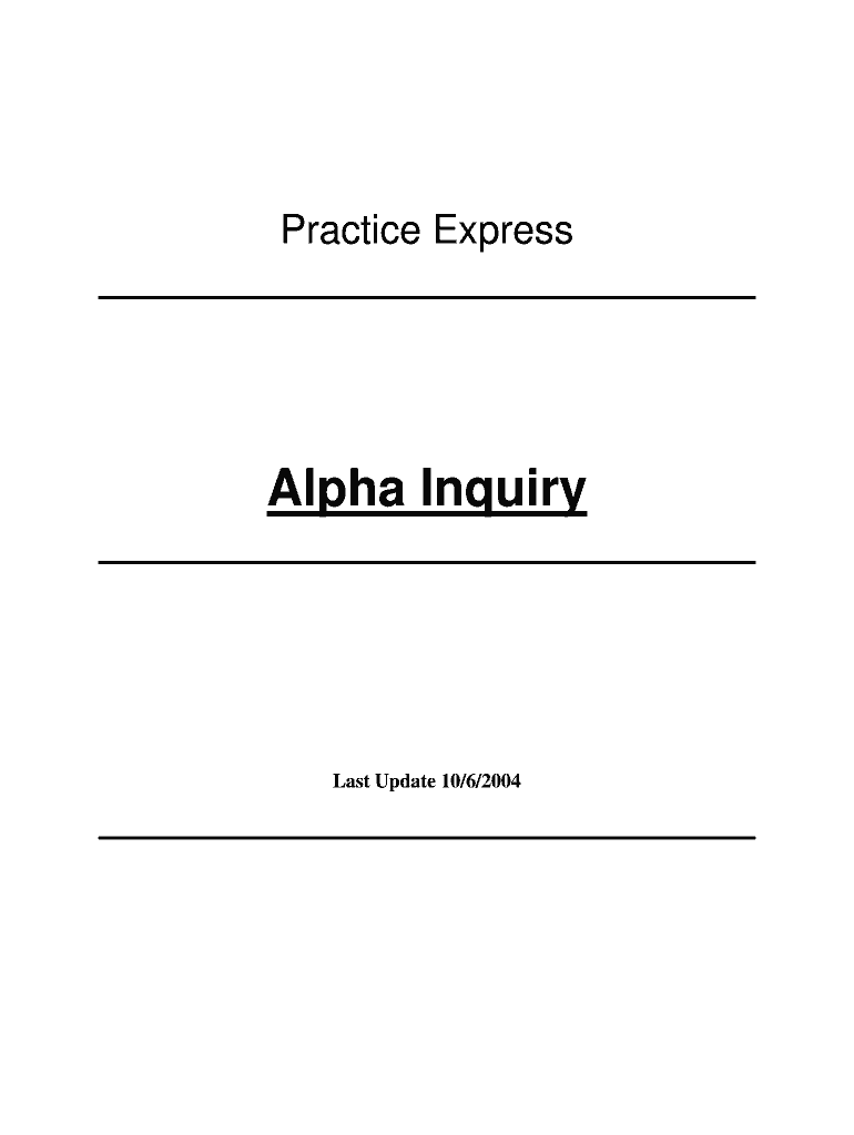 Fillable Online Alpha Inquiry - CCA Medical Fax Email Print - pdfFiller