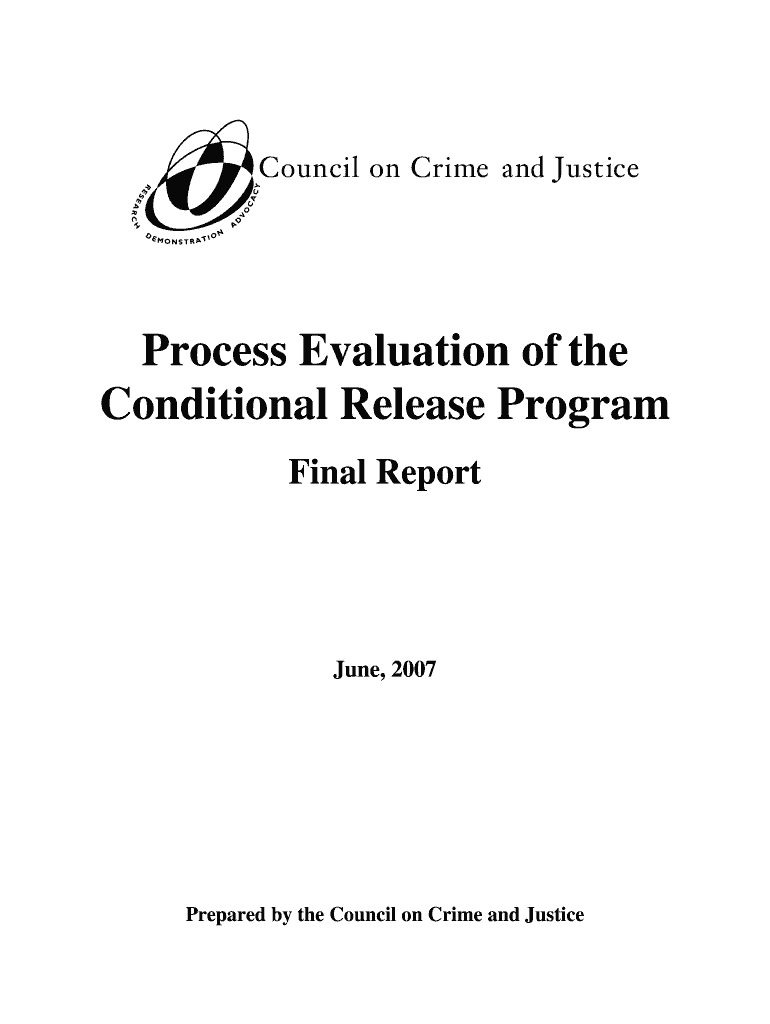 Fillable Online crimeandjustice Conditional Release Program Evaluation ...