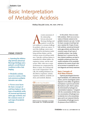 Fillable Online aacn Basic Interpretation of Metabolic Acidosis ...