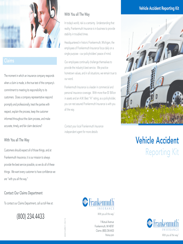 Fillable Online Vehicle Accident Reporting Kit With You all The Way Fax ...