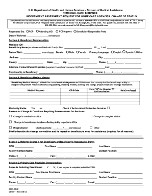 Fillable Online ncdhhs Dma-3042-ia.pdf. Change of Status Request Form ...