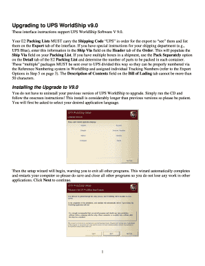 Fillable Online Upgrading to UPS WorldShip v9 Fax Email Print - pdfFiller