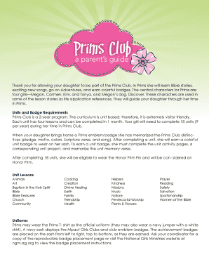 Fillable Online agchurches Prims Club Fax Email Print - pdfFiller