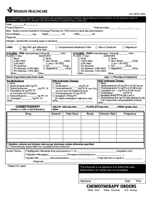 Fillable Online munsonhealthcare CHEMOTHERAPY ORDERS - Munson ...
