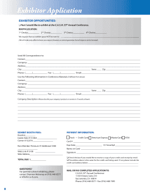 Fillable Online cashnet EXHIBITOR OPPORTUNITIES Fax Email Print - pdfFiller