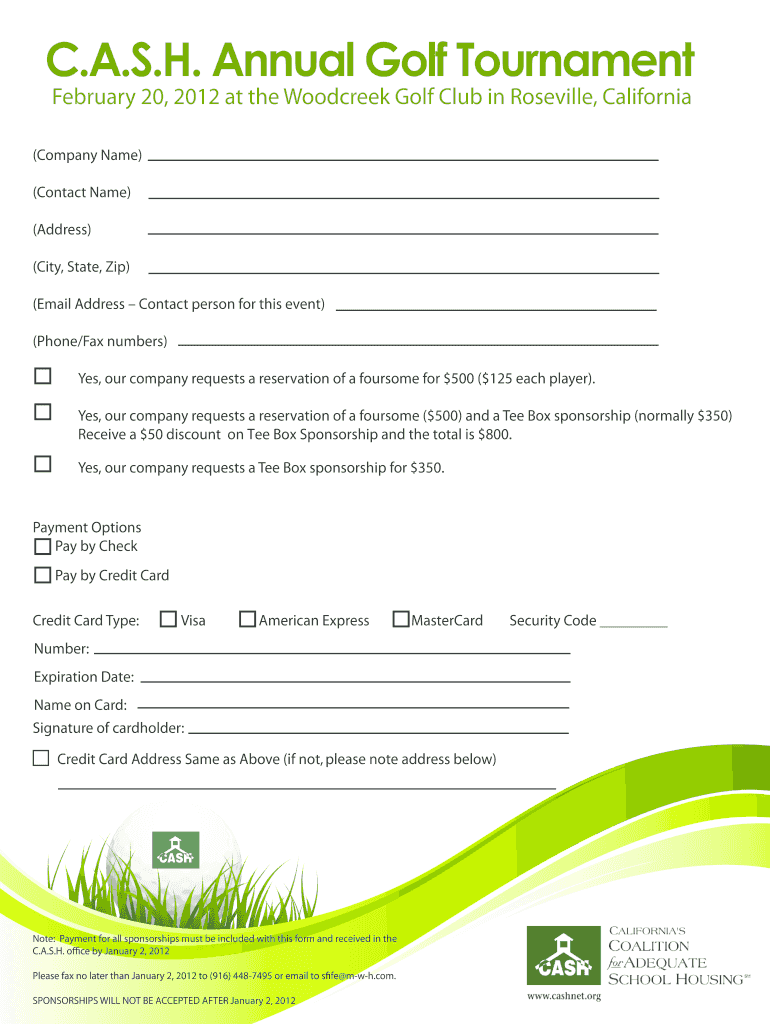 Fillable Online cashnet 2012 CASH Golf Tournament Sponsorship.ai ...