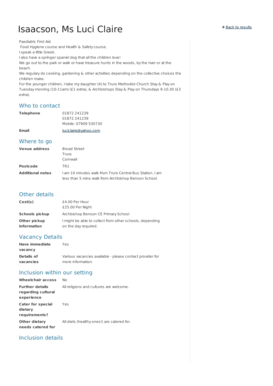 Fillable Online cornwall childrensservicedirectory org Isaacson, Ms ...
