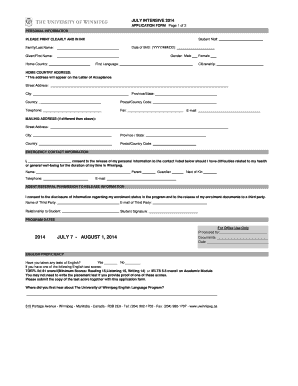 Fillable Online uwinnipeg Conditional Acceptance Application 2004 ...