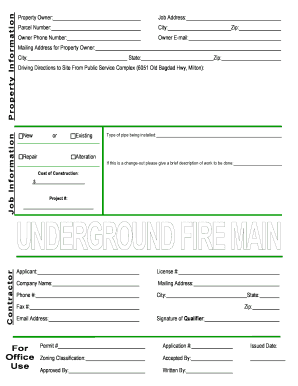 Fillable Online data2 santarosa fl Application for a Underground Fire ...