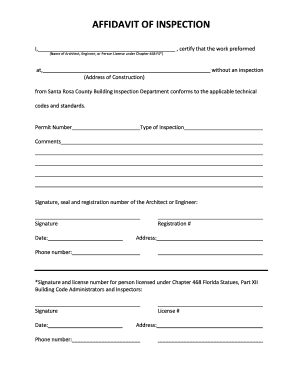 Fillable Online santarosa fl AFFIDAVIT OF INSPECTION1doc Fax Email ...