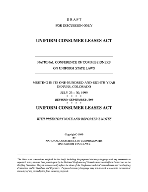 Fillable Online uniformlaws UNIFORM CONSUMER LEASES ACT - Uniform Law ...