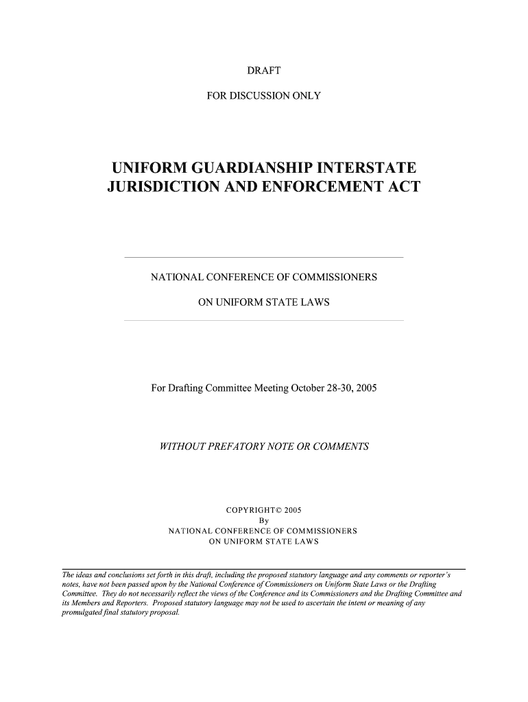 Fillable Online UNIFORM GUARDIANSHIP INTERSTATE Fax Email Print - pdfFiller