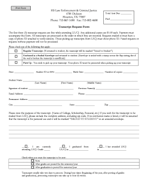 Fillable Online houstonisd HS Law Enforcement & Criminal Justice Fax ...