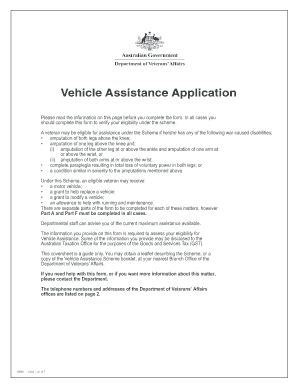 Fillable Online DVA Vehicle Assistance Application - HAAA.com.au Fax ...