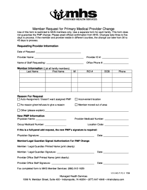 Fillable Online In office PMP Change Requestdoc Fax Email Print - pdfFiller