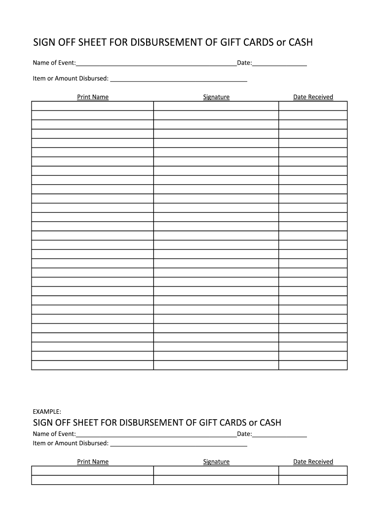 Sign Off Sheet Fill Out Sign Online DocHub